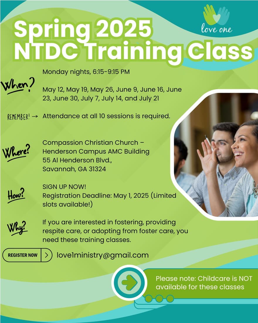 Spring 2025 NTDC Training Class. Registration and Info below! - Love One